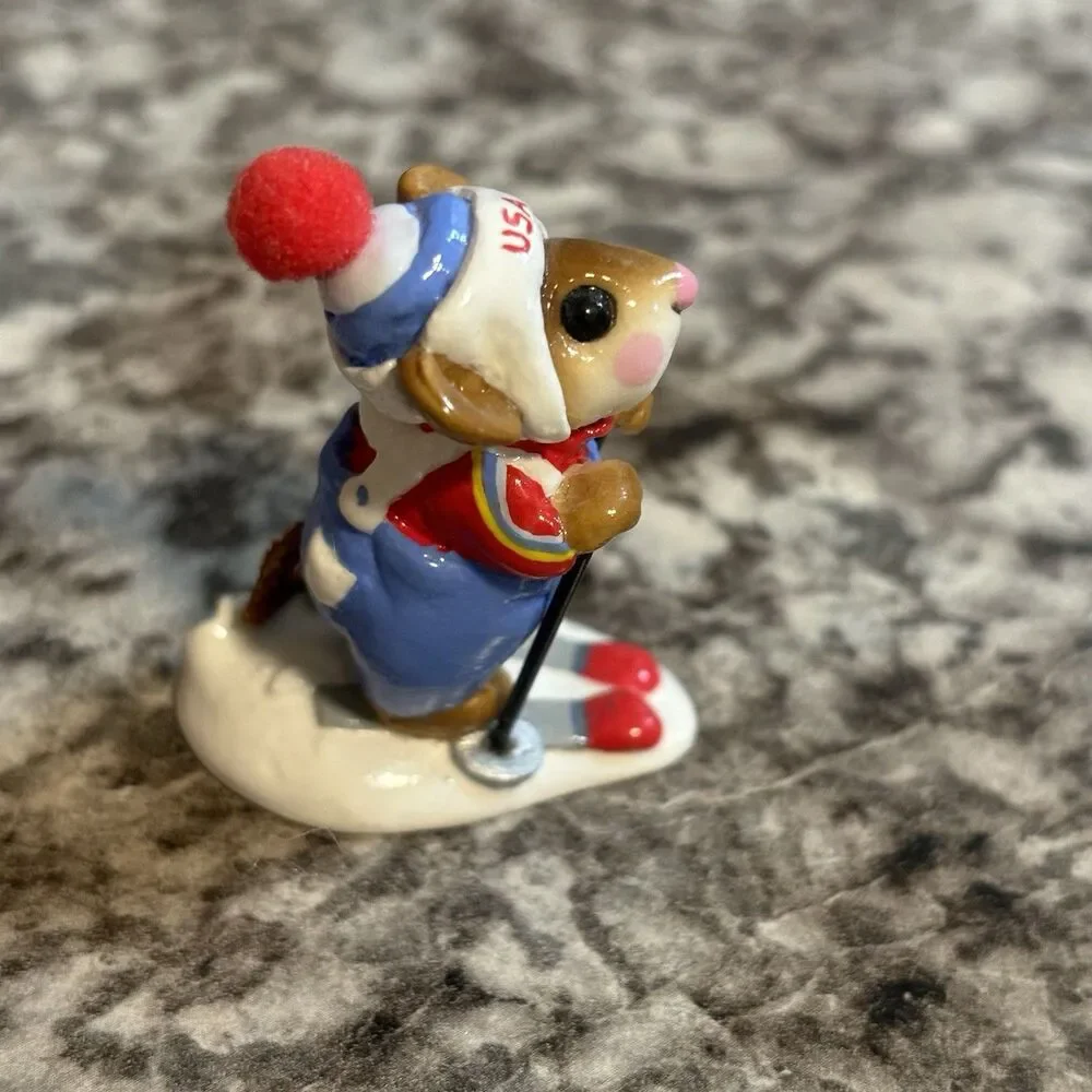 Accents | Ms9 Usa Skier Mouse By Wee Forest Folk Retired Americana 1979 ...